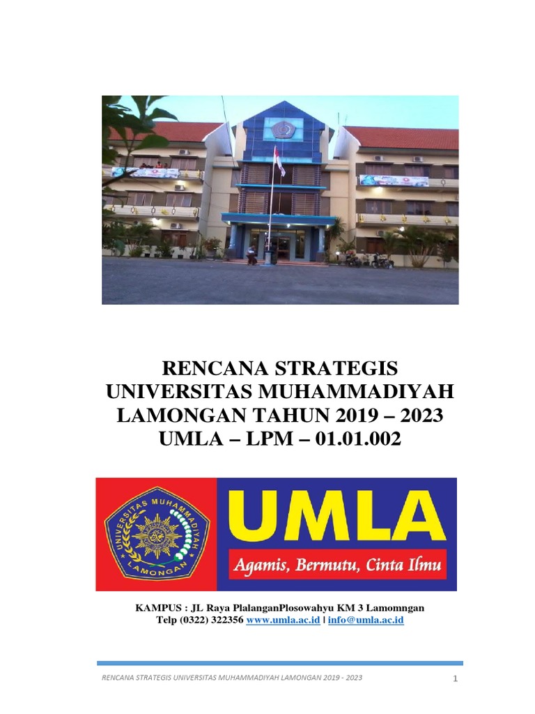 Rencana Strategis UMLA 2019-2023 | PDF