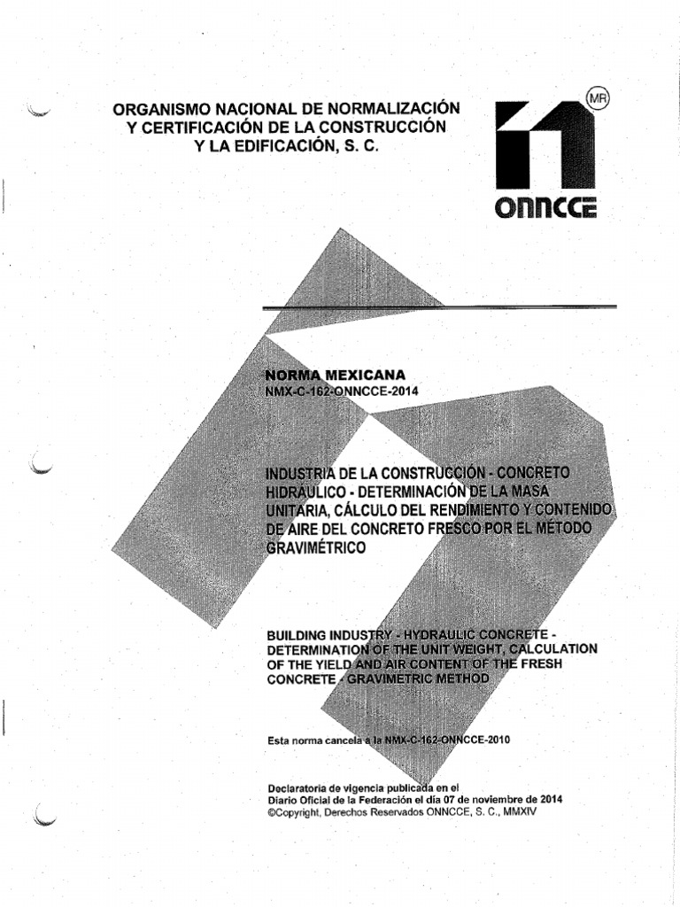 NMX C 162 Onncce 2014 | PDF