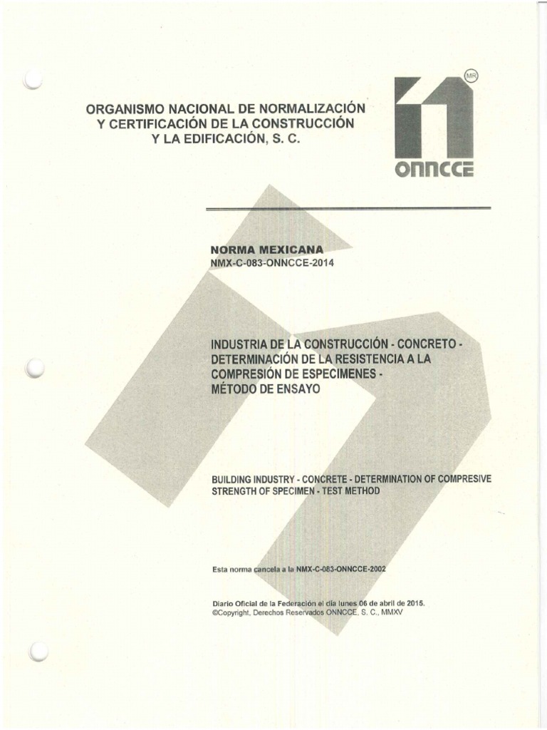 NMX C 083 Onncce 2014 | PDF