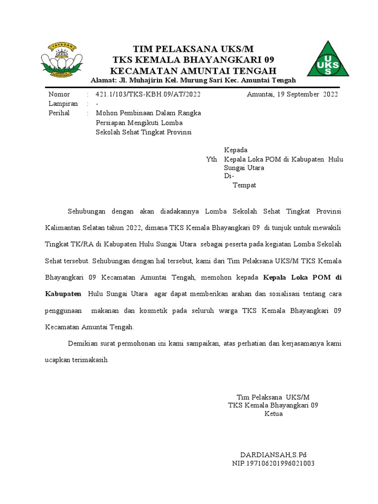 Surat Permohonan Pembinaan | PDF