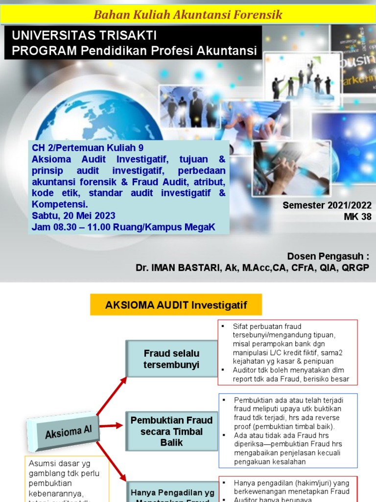 CH 2 Batch 41A, Aksioma, Tujuan, Standar Dan Atribut Auditor Forensik | PDF