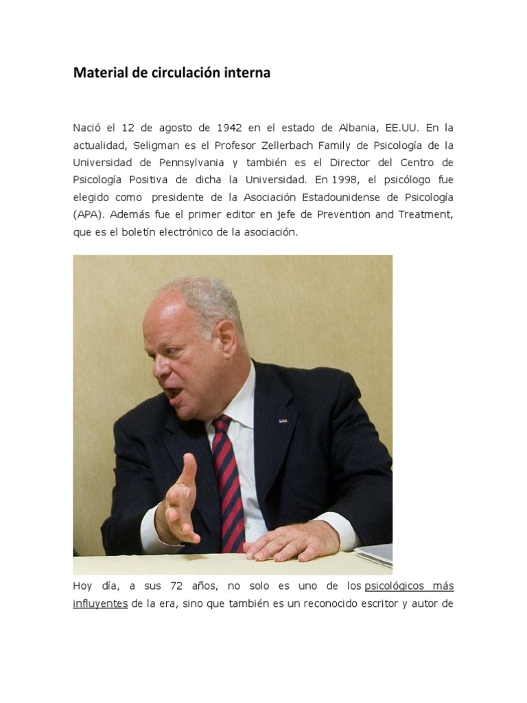 Seligman | PDF | Felicidad | Bienestar