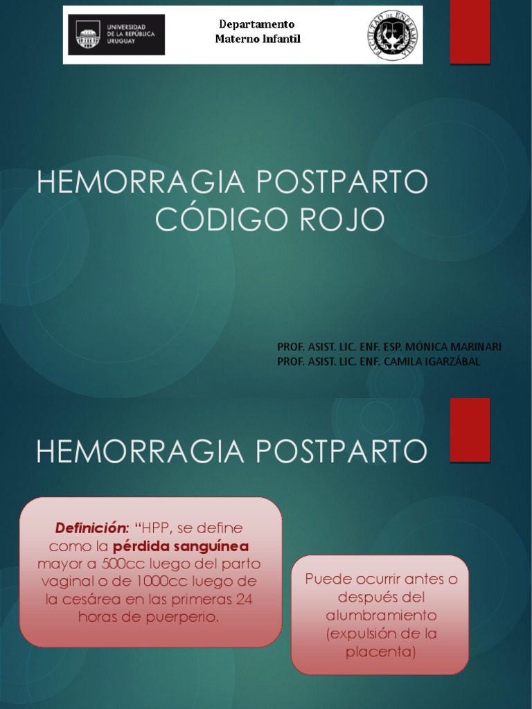 Guía de Manejo de Hemorragia Postparto | PDF | Parto | Periodo posparto
