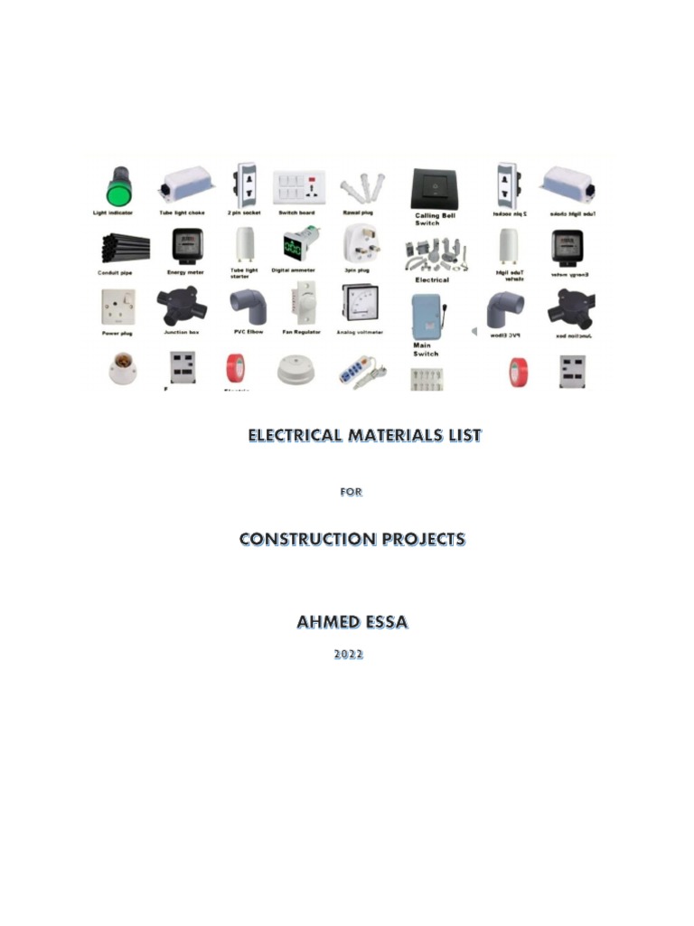 Electrical Materials List For Construction Projects | Download Free PDF ...