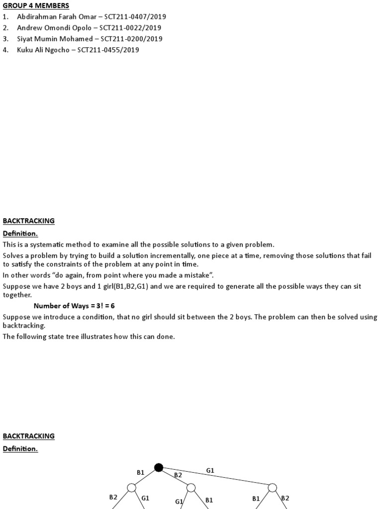 Backtracking | Download Free PDF | Mathematical Logic | Algorithms And ... Backtracking | Download Free PDF | Mathematical Logic | Algorithms And ...