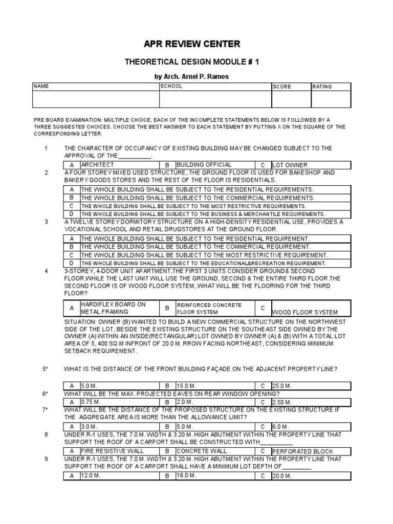 TD Module #1 Questionaires | PDF | Architect | Paint