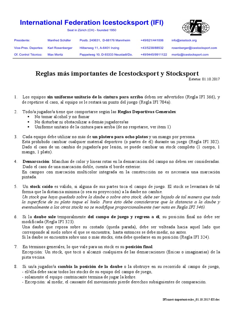 Reglas Eisstock | PDF