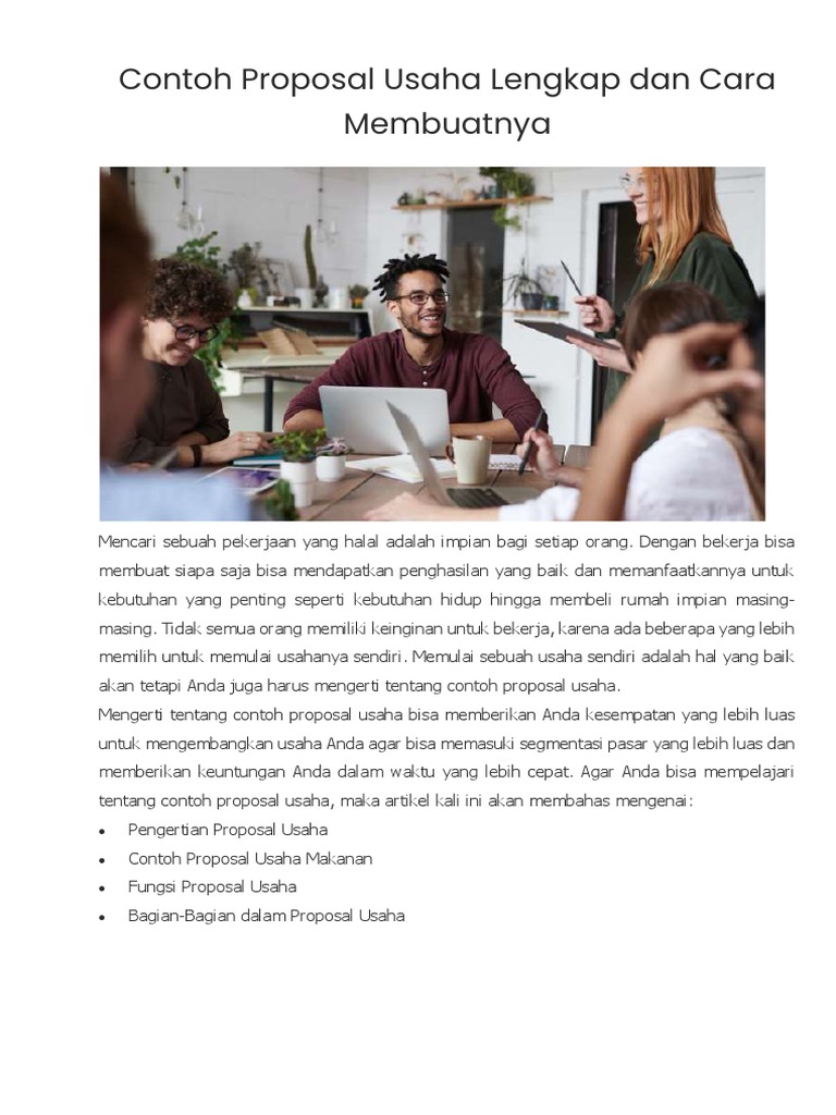 Cara Dan Fungsi Proposal Wirausaha | PDF | Karier & Perkembangan | Bisnis