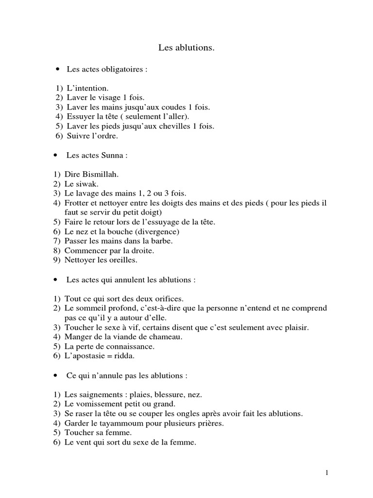 Les Ablutions | PDF | Livres de cuisine, nourriture et vin ...
