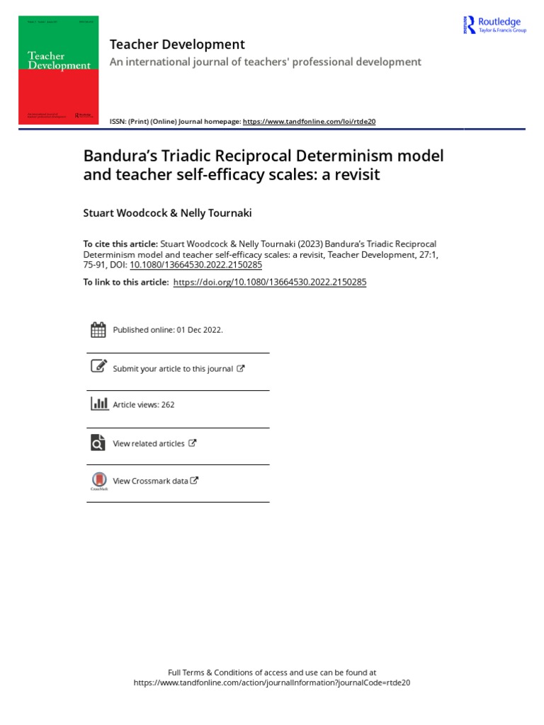 Bandura S Triadic Reciprocal Determinism Model And Teacher Self