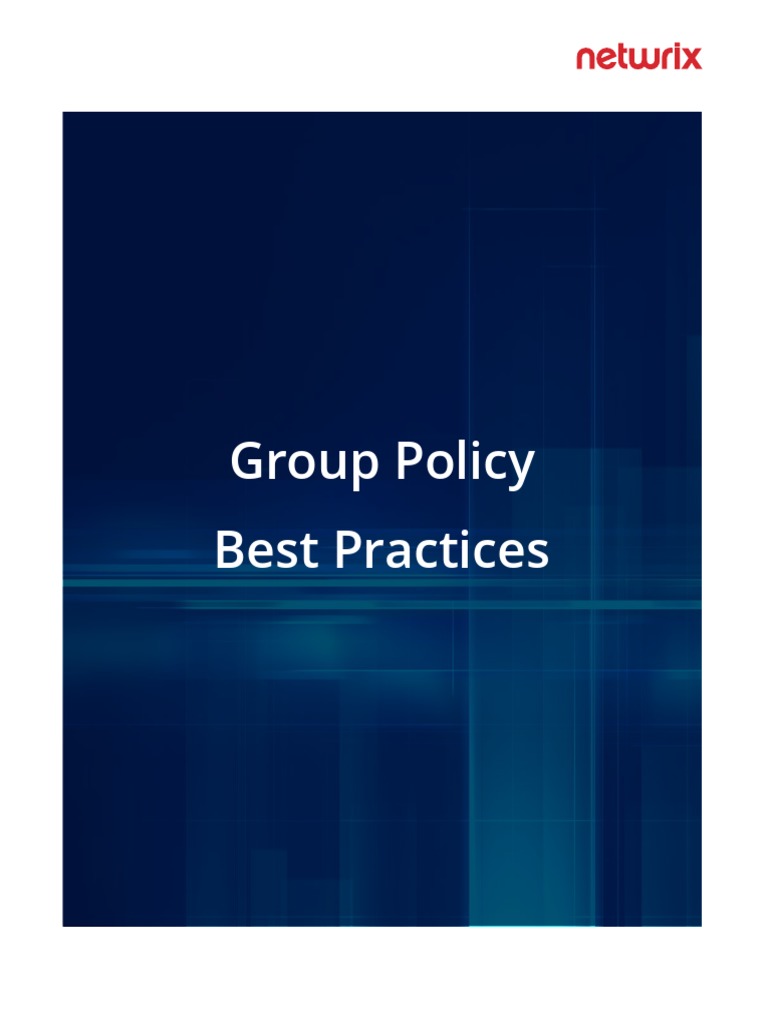 Active Directory Group Policy Best Practices | PDF | Group Policy ...