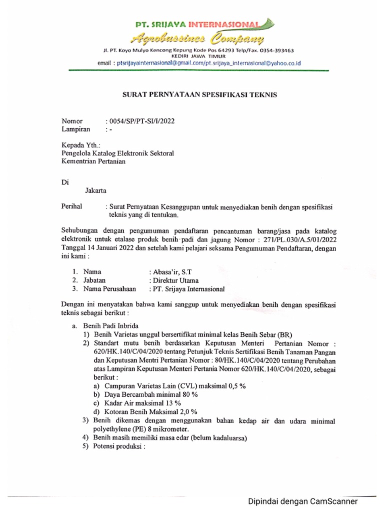 Surat Pernyataan Up 1 | PDF