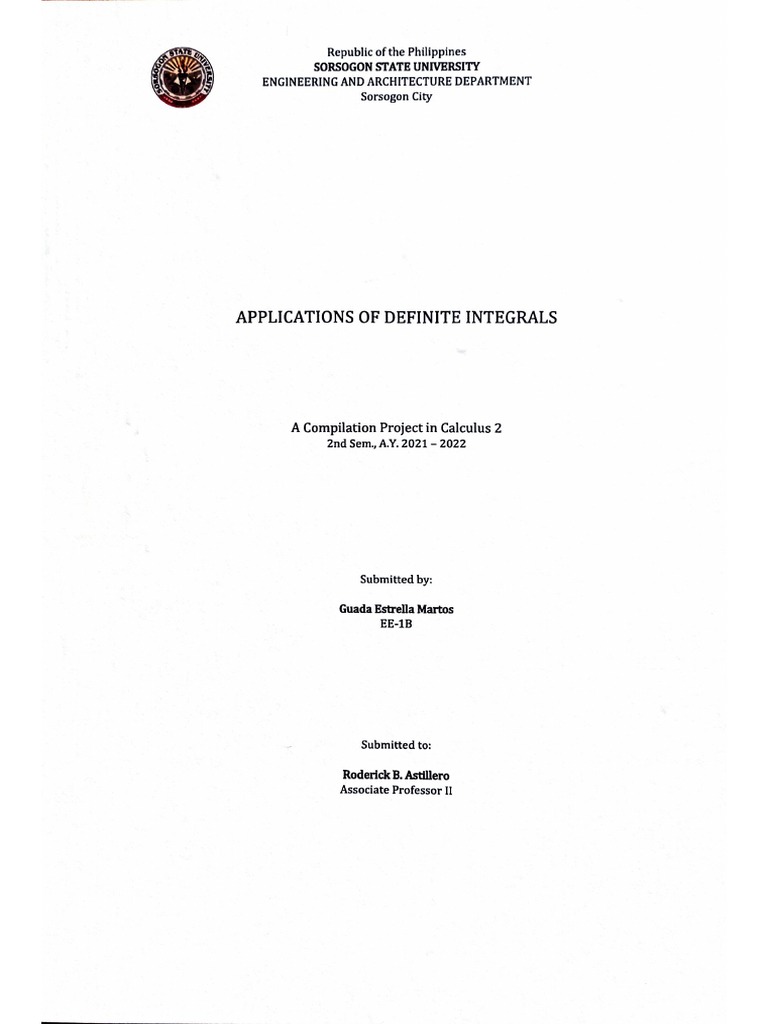 Application of Integration | PDF