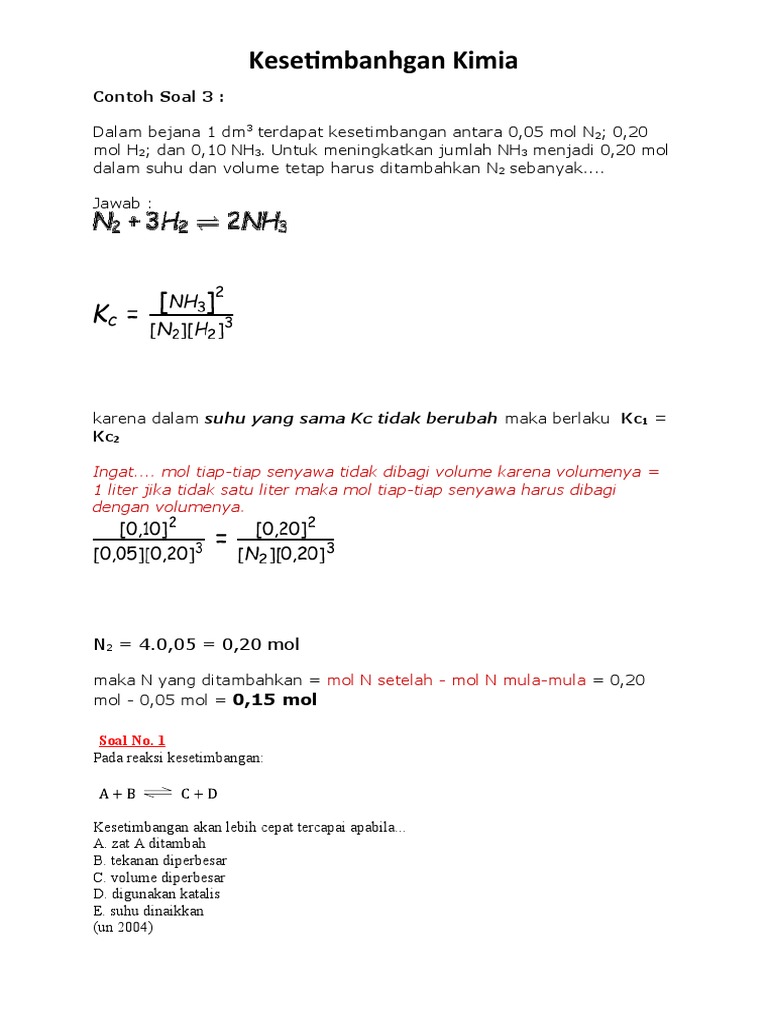 Kesetimbangan Kimia | PDF