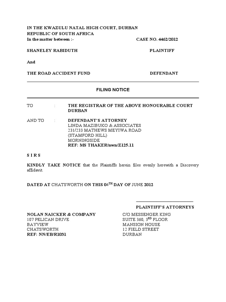 4 Filing Notice (Discovery Aff) - 3 | PDF