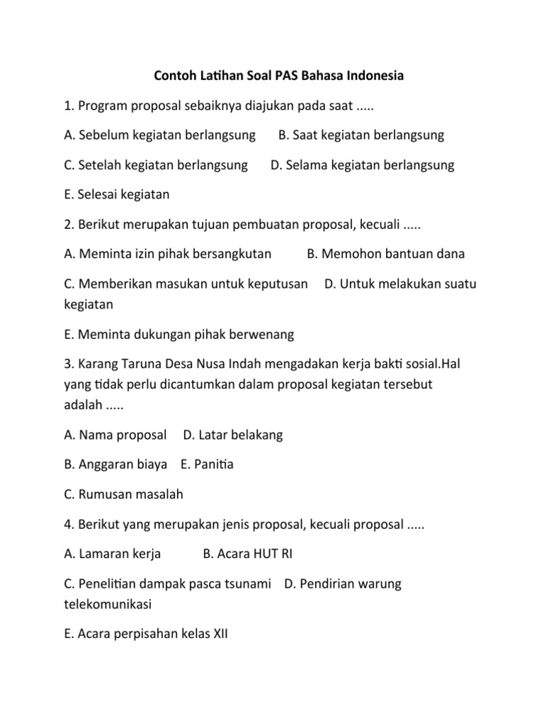 Contoh Latihansoal Bindo | PDF