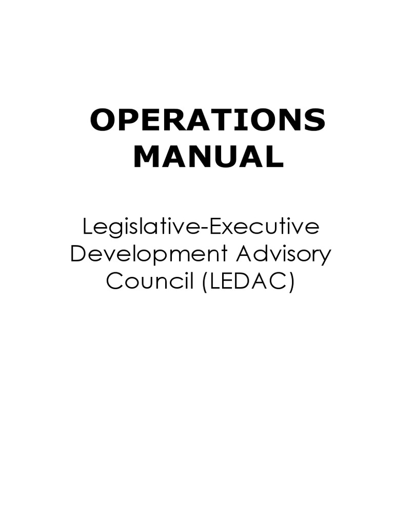 Operations Manual - Legislaive-Executive Development Advisory Council ...