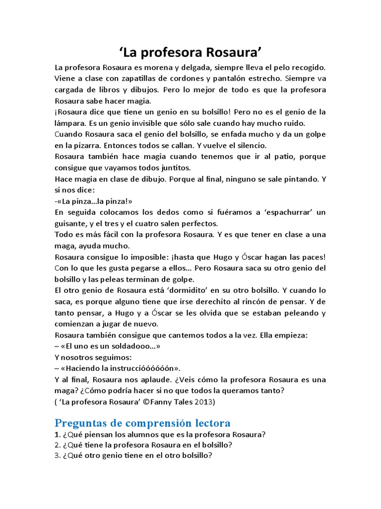 La Profesora Rosaura | PDF