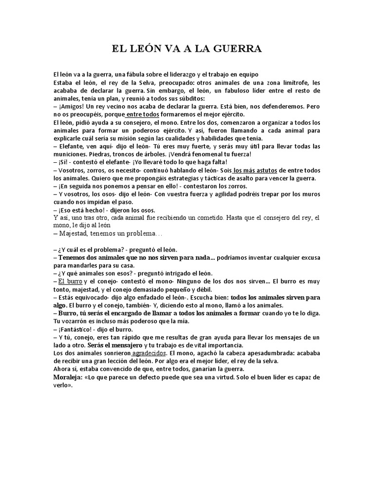 El León Va A La Guerra | PDF | León