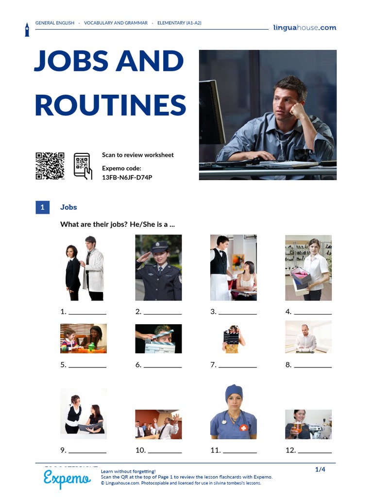 Jobs and Routines British English Student Ver2 | PDF | Human Communication | Cognition