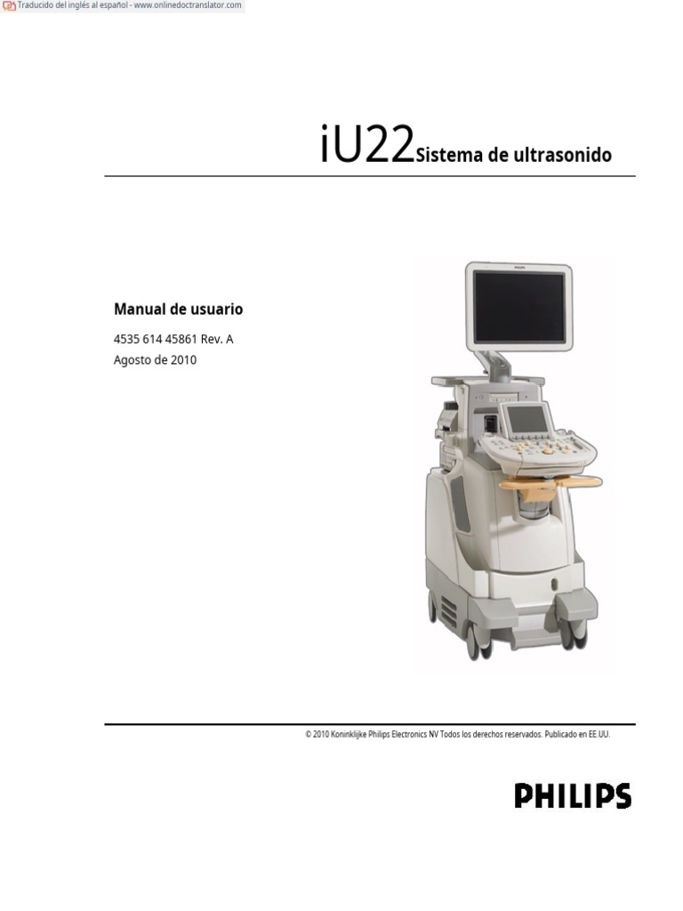 Manual de usuario del ecógrafo iU22 | PDF | Monitor de computadora ...