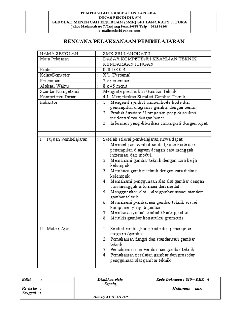 RPP Gambar Teknik Spektrum | PDF
