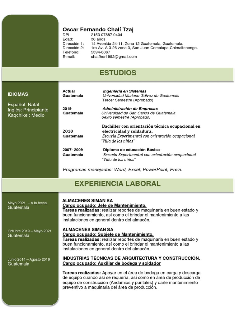 1683745238719_cv Fernando Chali | PDF | Guatemala