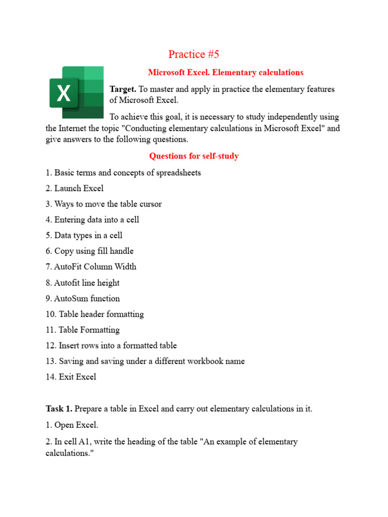 Practice #5 | PDF | Microsoft Excel