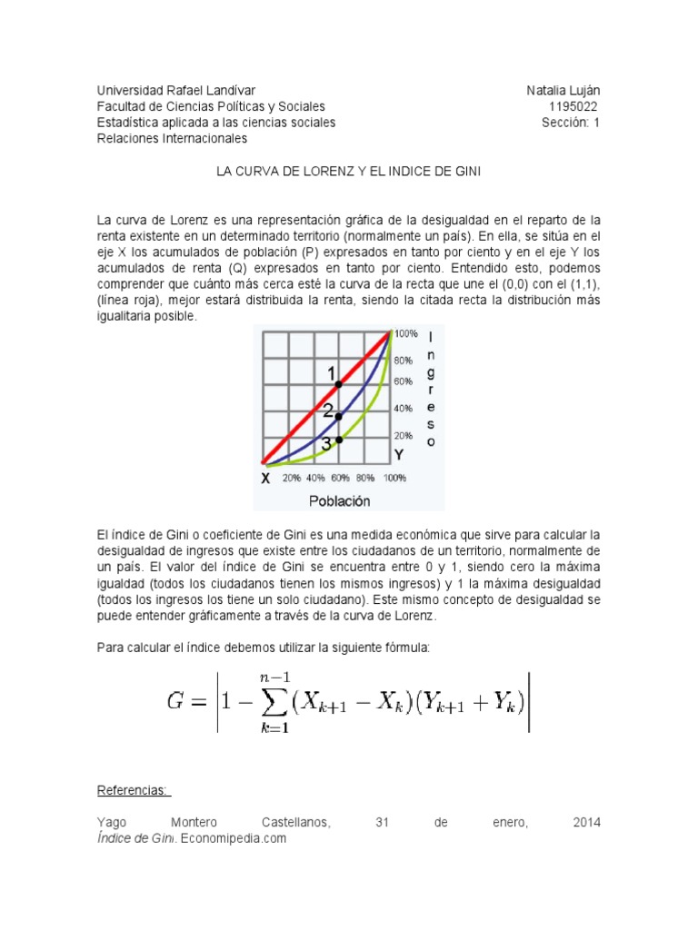 La Curva De Lorenz Y El Indice De Gini Pdf