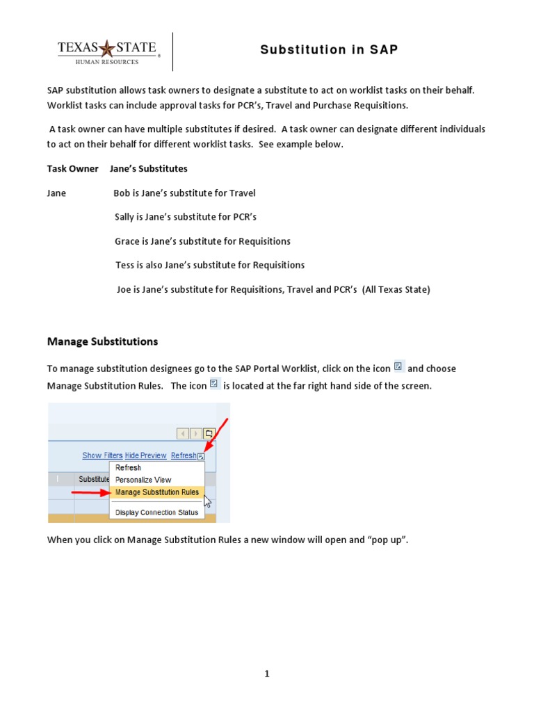 Substitution In Sap 122017 Pdf Button Computing Computer Architecture