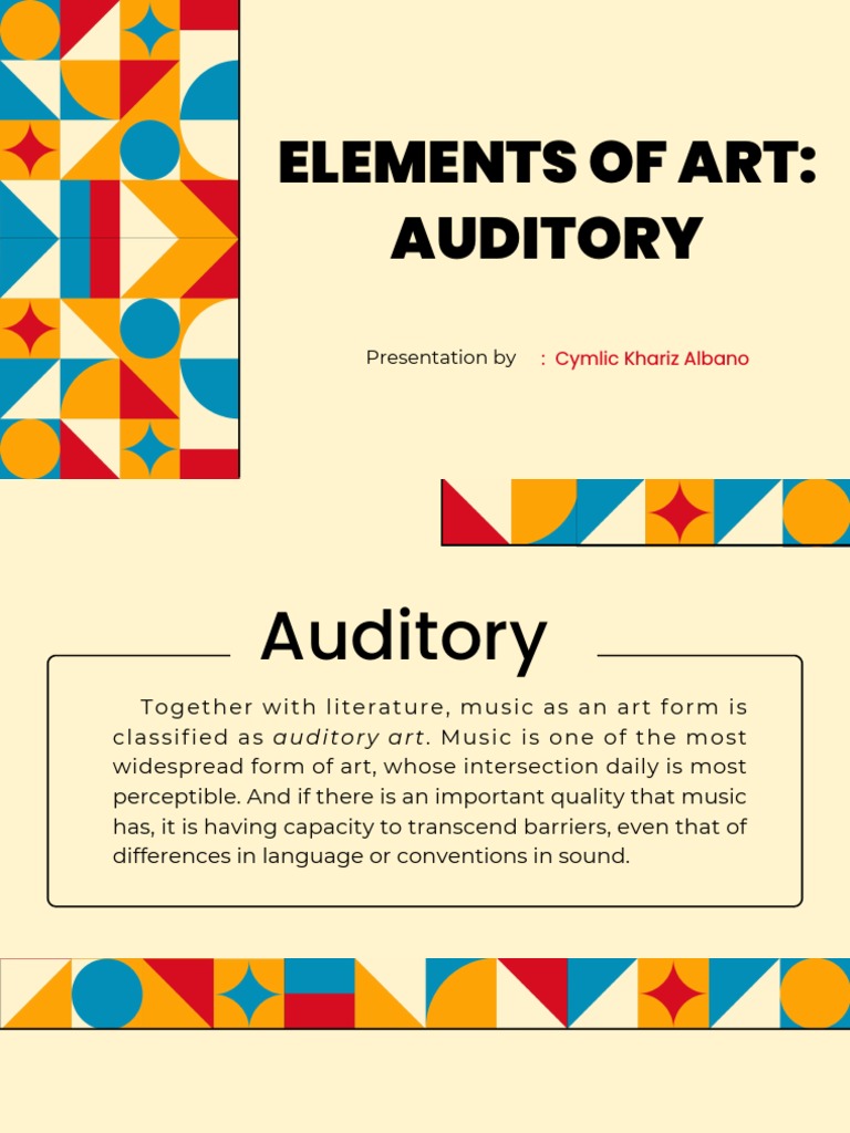 Elements of Auditory Art in Music | PDF | Tempo | Musical Forms