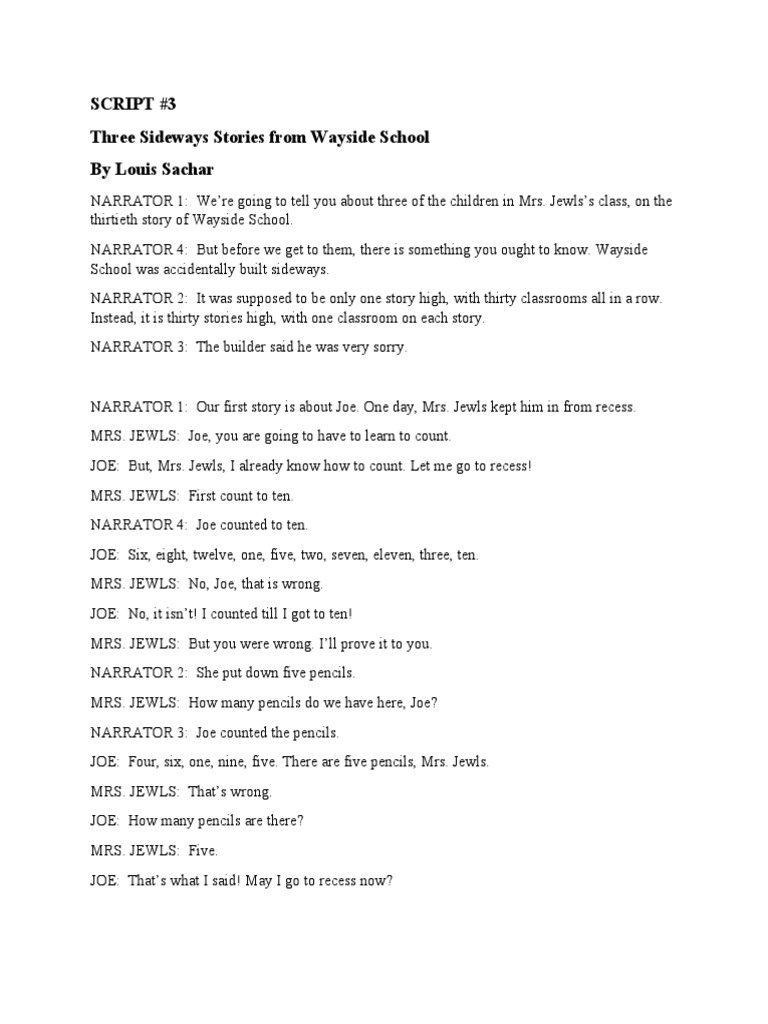 READER's THEATER SCRIPT | PDF