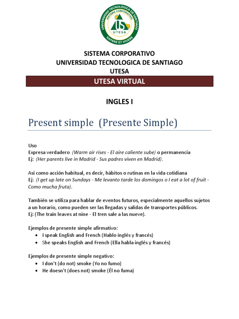 Presente Simple | PDF