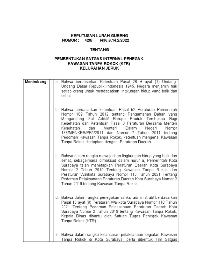 Keputusan Lurah Gubeng | PDF | Griya & Taman