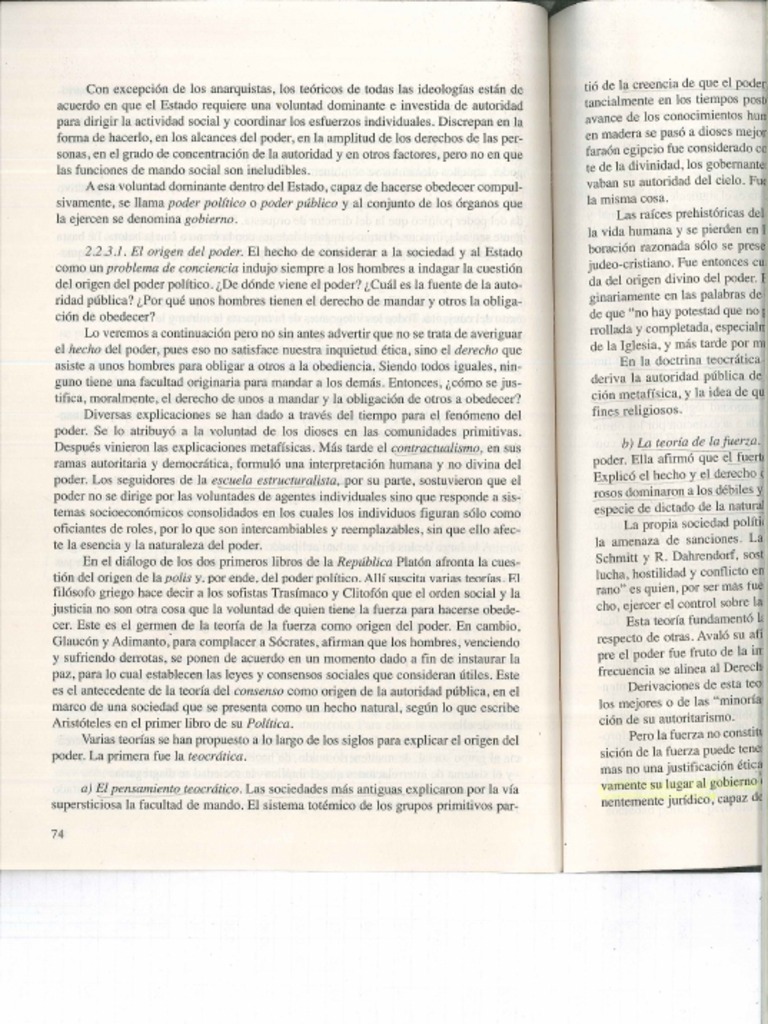 Borja. Teorias Del Origen Del Poder | PDF