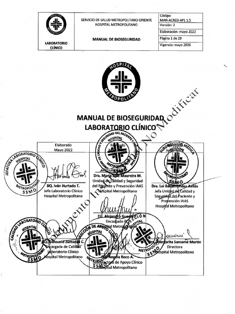 Manual de Bioseguridad de Laboratorio Clínico - Tercera Edición - Mayo 2022 | PDF
