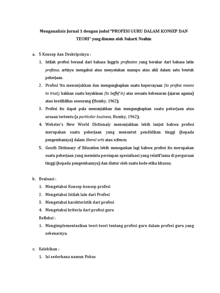 Analisis Bahan Ajar KB 1 MODUL Pengembangan Profesi Guru | PDF