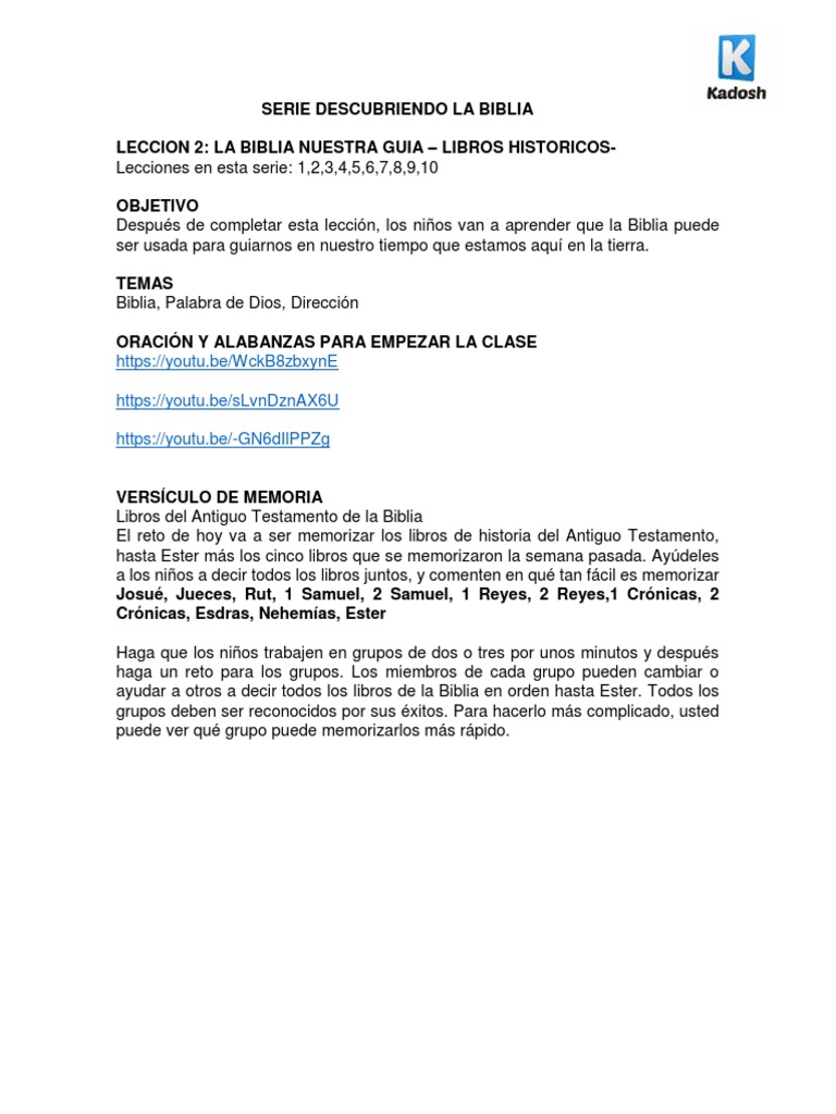 Serie Descubriendo La Biblia - Leccion - 2 | PDF | Oración | Biblia
