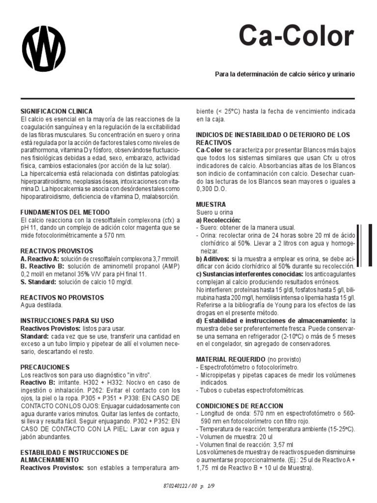 Ca Color SP | PDF | Calcio | Agua