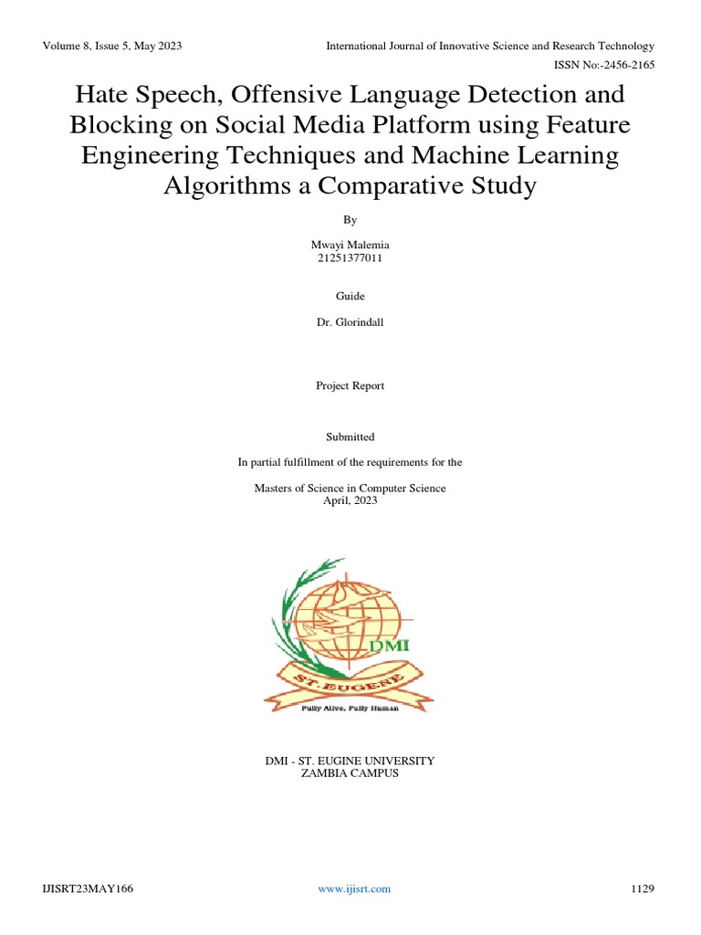 Hate Speech, Offensive Language Detection and Blocking On Social Media Platform Using Feature ...