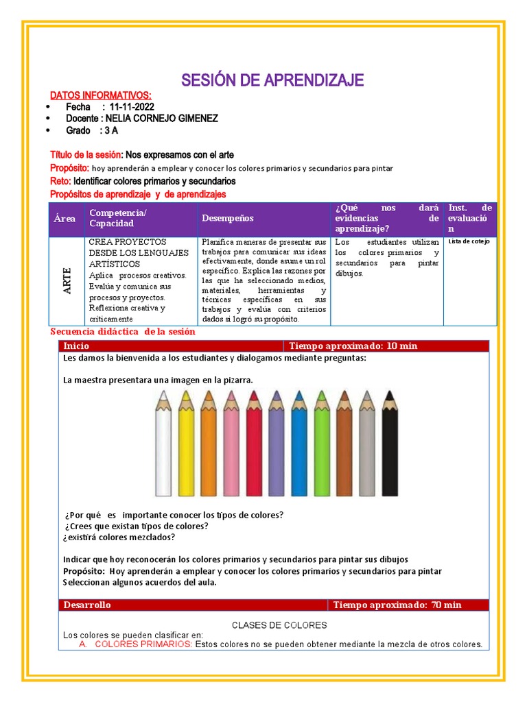 Colores Primarios | PDF | Color | Aprendizaje