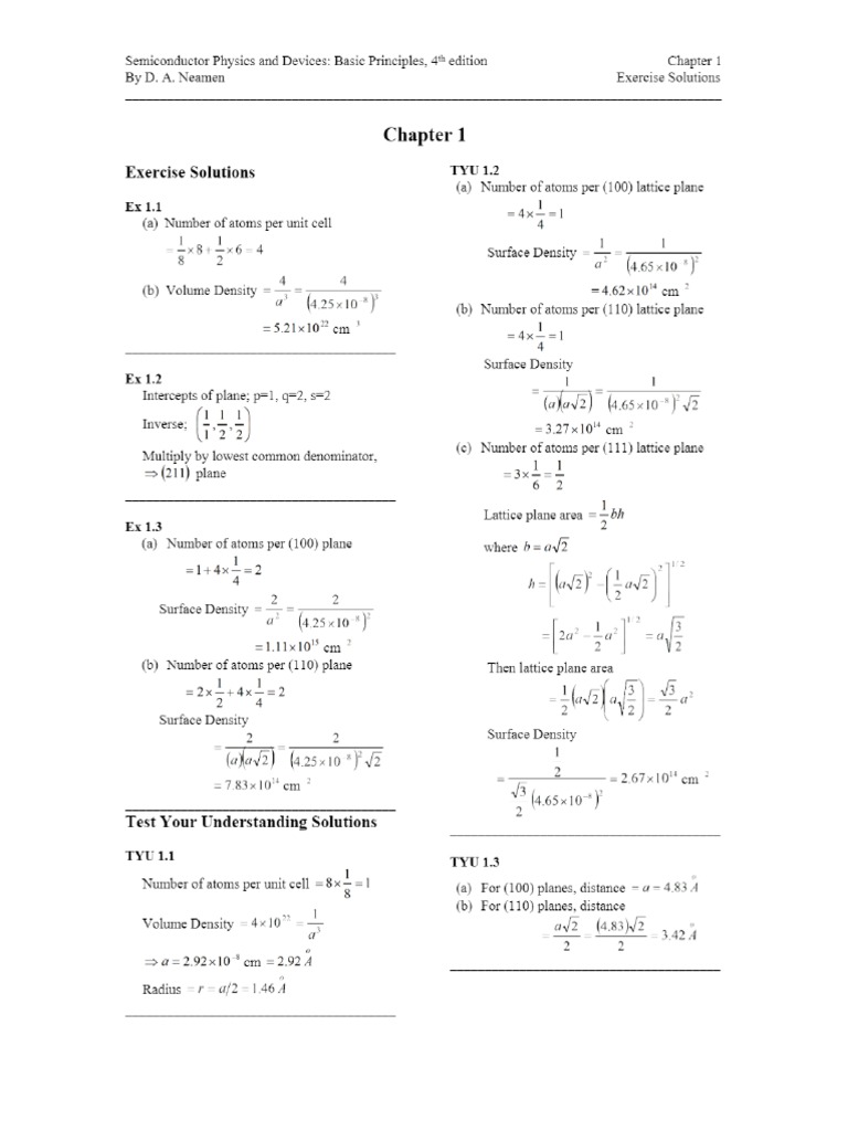 Semiconductor Physics and Devices [SOLUTIONS] (Donald Neamen) | PDF
