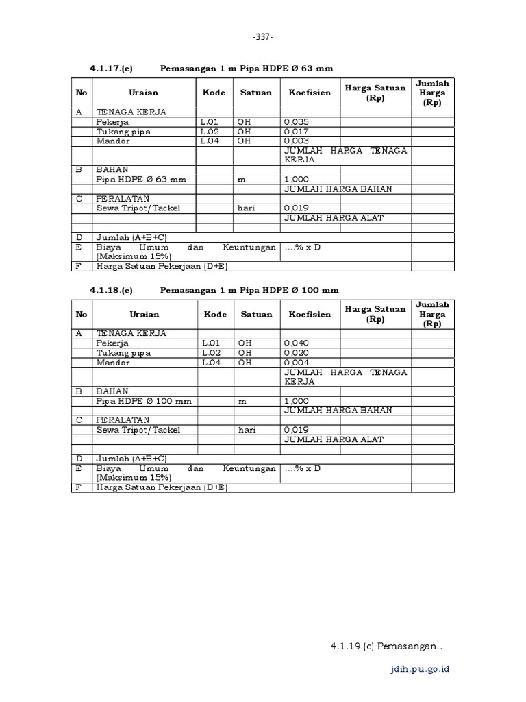 Ahsp Pipa Hdpe | PDF