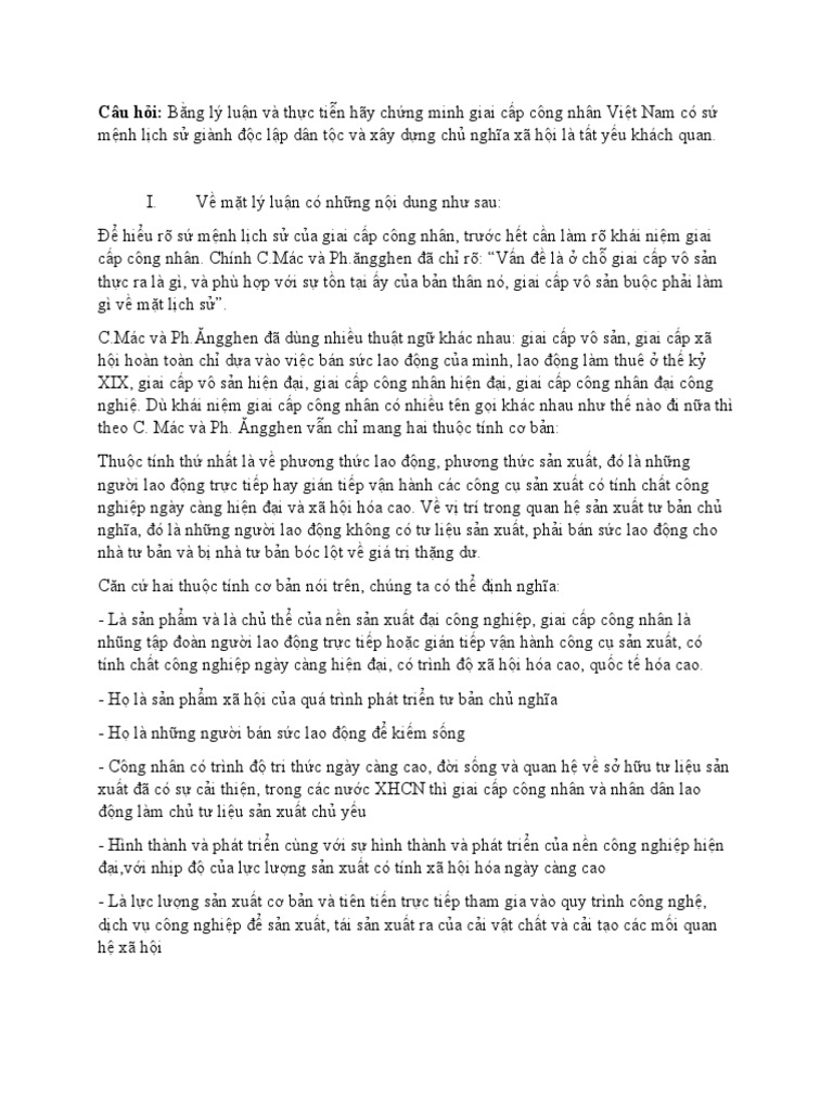 BT nhỏ - CNXH | PDF