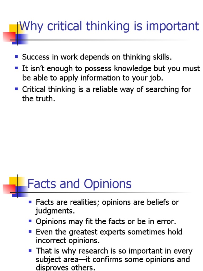 1 Critical Thinking 1 | PDF | Thought | Idea