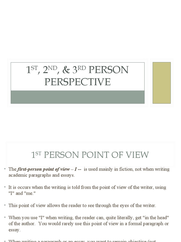 2-USING 1st, 2nd, 3rd Person | PDF | General Fiction