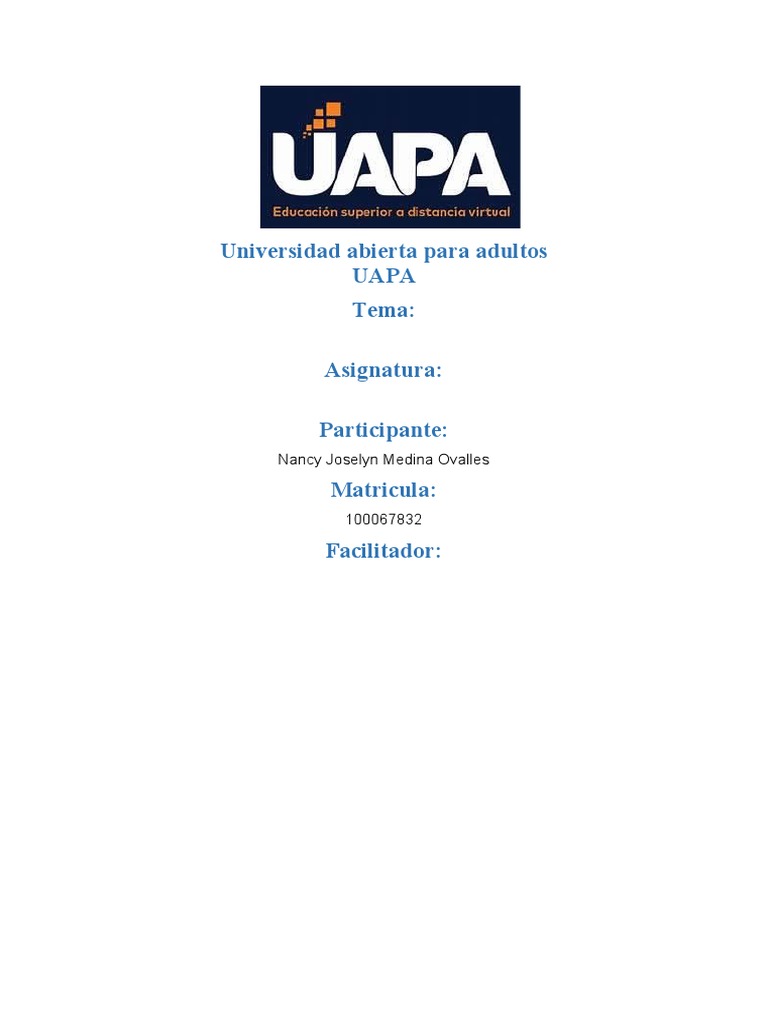 Hoja de Presentacion UAPA | PDF Hoja de Presentacion UAPA | PDF