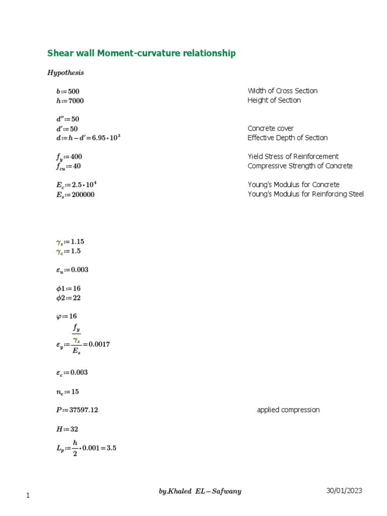 Shear Wall Moment-Curvature Relationship | PDF | Structural Engineering ...
