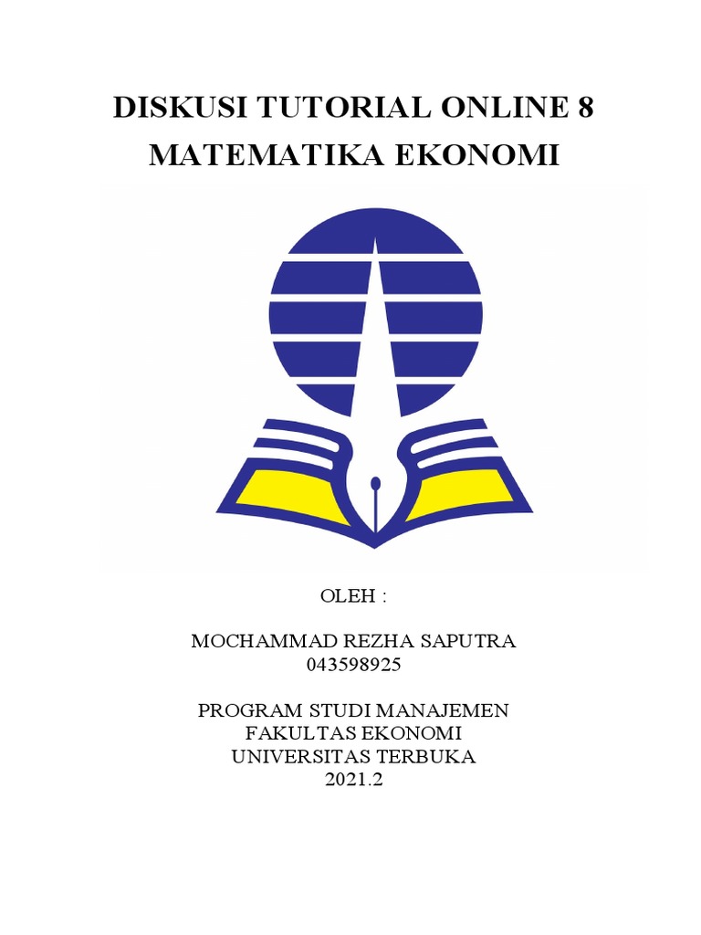 Diskusi Tutorial Online 8 Matematika Ekonomi | PDF