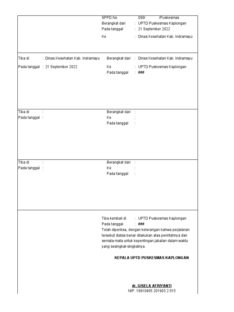SPPD Rincian D Kuitansi Baru | PDF